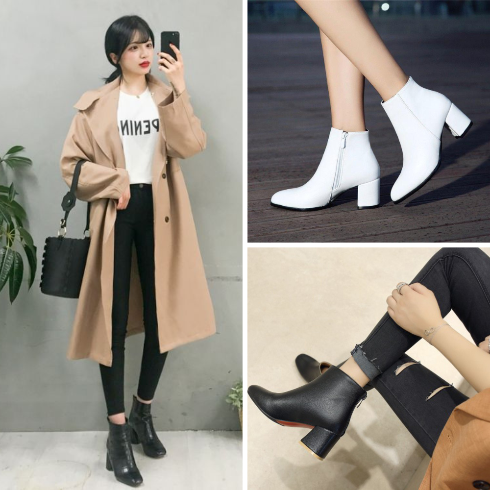 Giày boot nữ đẹp đế thấp 6cm CHÂN ÁI cho NÀNG CÔNG SỞ